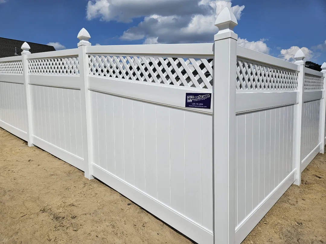 6-Foot Lakeland Lattice Top Fence with French Gothic Post Caps ...