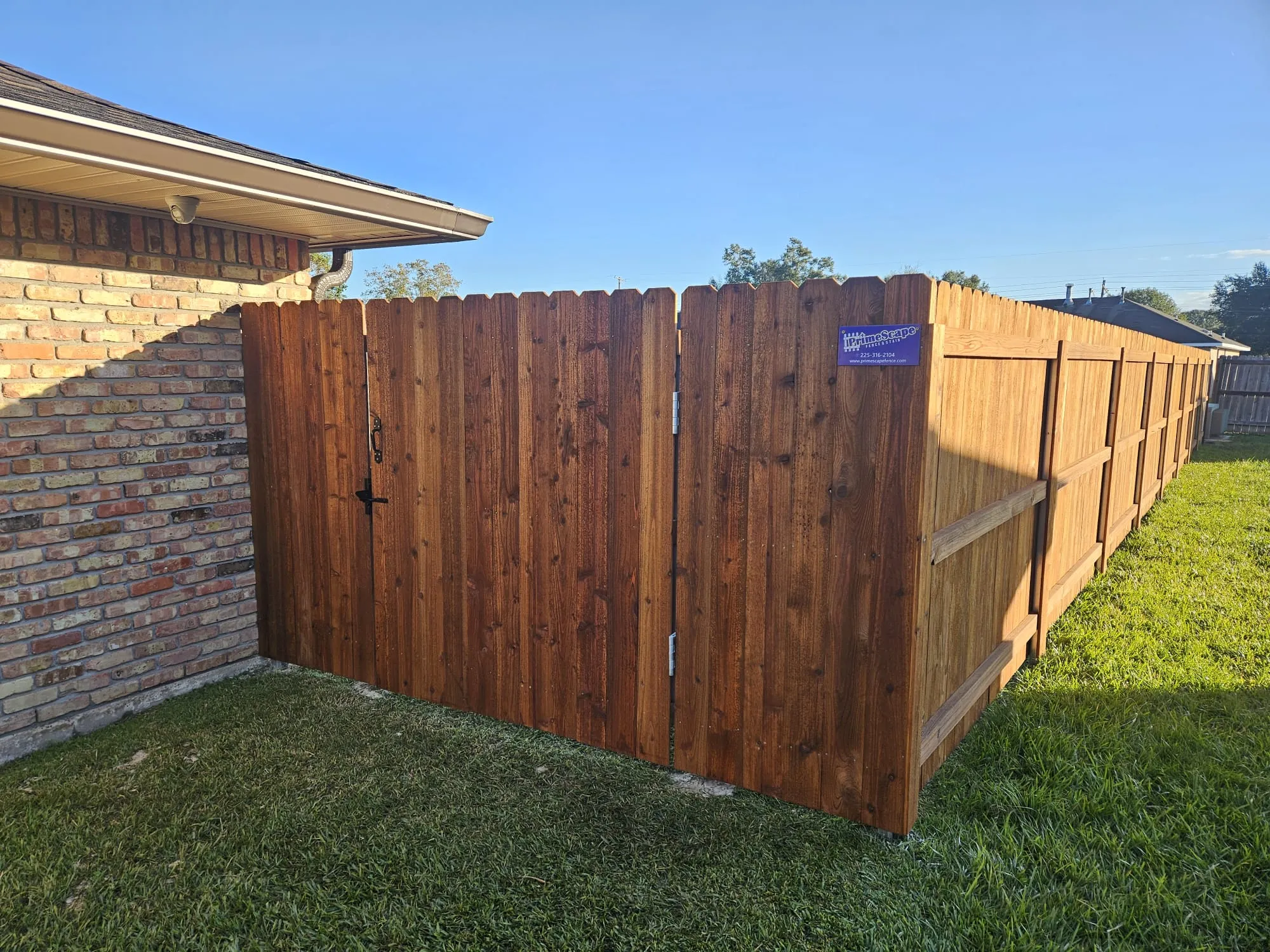 6-Foot Pre-Stained Pecan Cedar Fence | Baton Rouge, LA